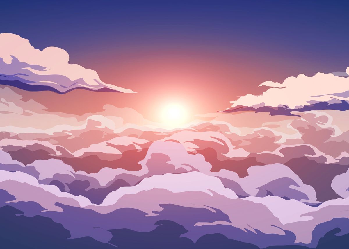 'Cloudy Sky Art' Poster, picture, metal print, paint by Jihana Mariam ...