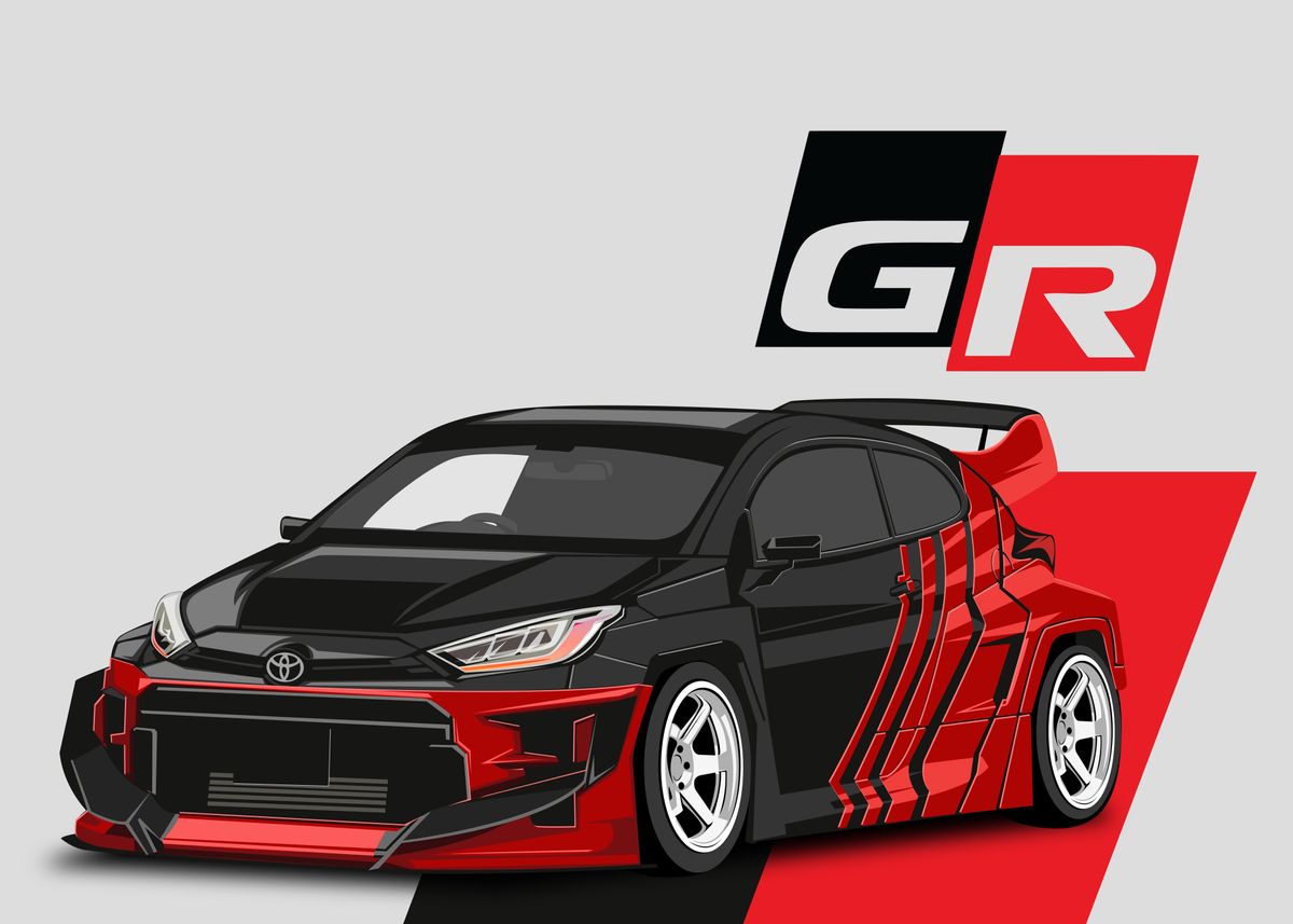 'Toyota Yaris GR' Poster, picture, metal print, paint by Mark Andrew ...