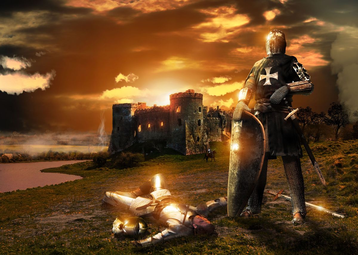 'Knight Battle Victory' Poster, picture, metal print, paint by Arts and ...