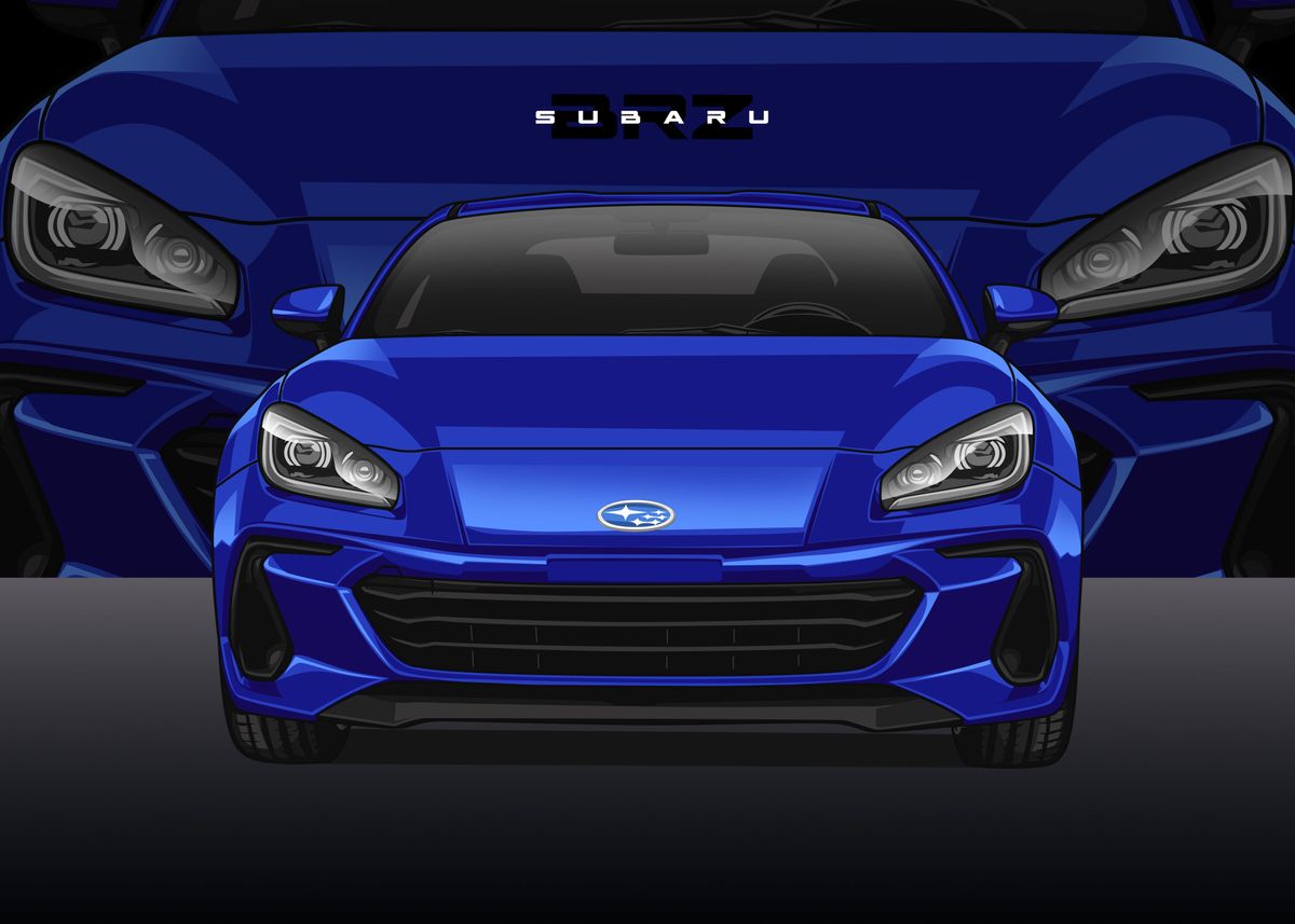 'subaru brz blue' Poster by capture art | Displate