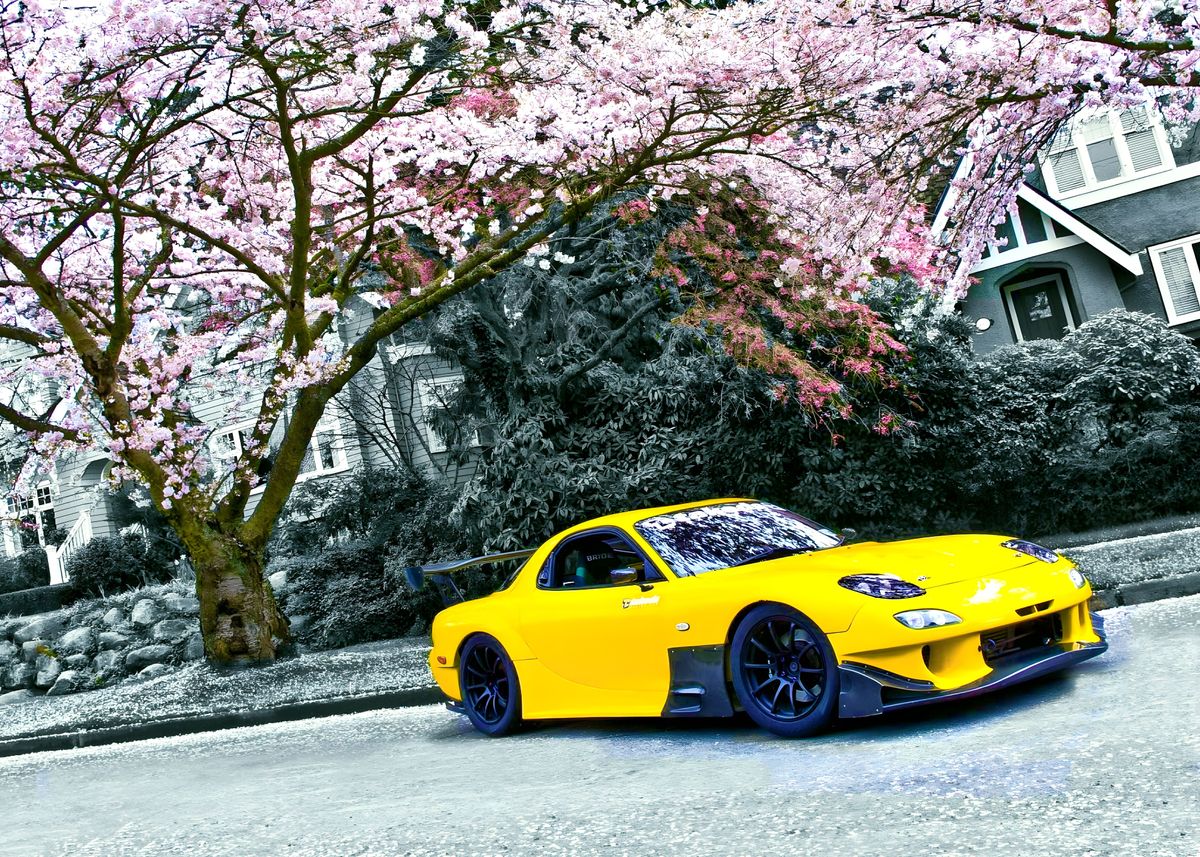 'Mazda RX 7 ' Poster, picture, metal print, paint by Sport Cars | Displate