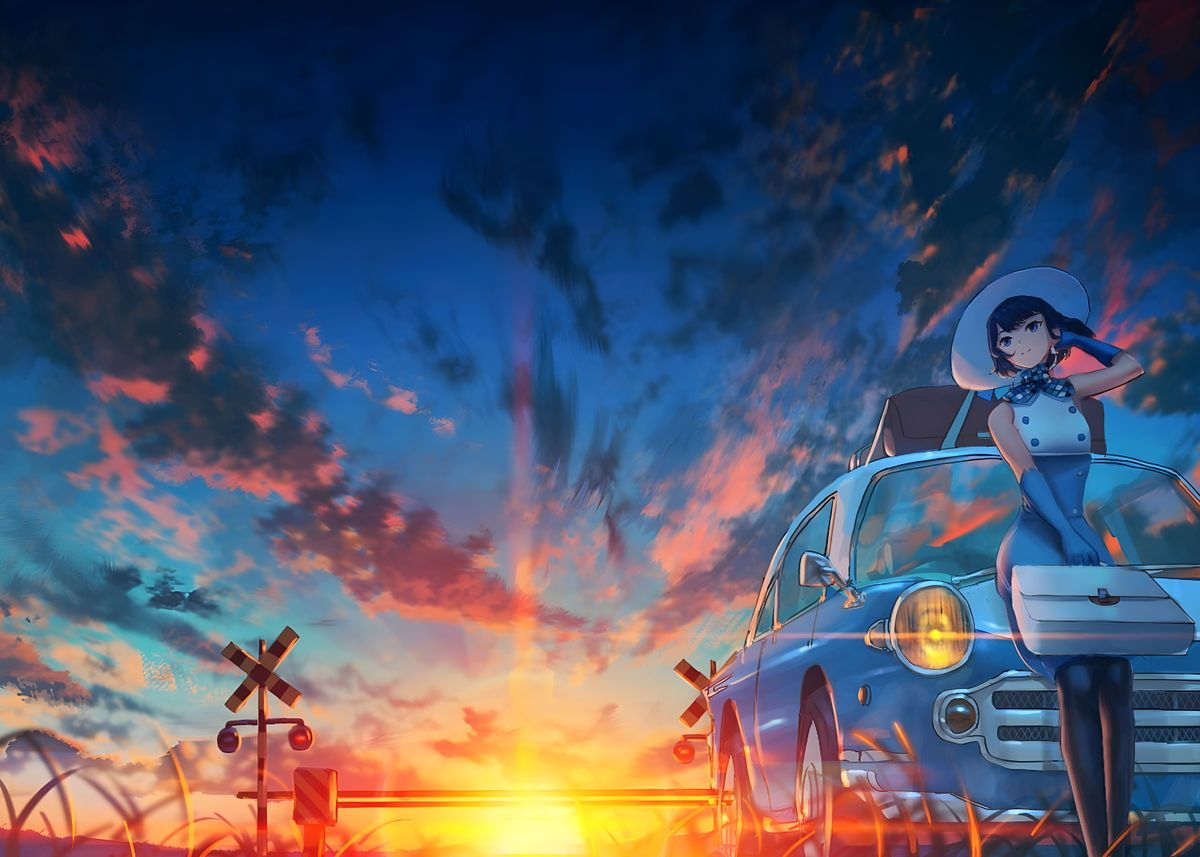 'anime landscape' Poster, picture, metal print, paint by nila wati ...