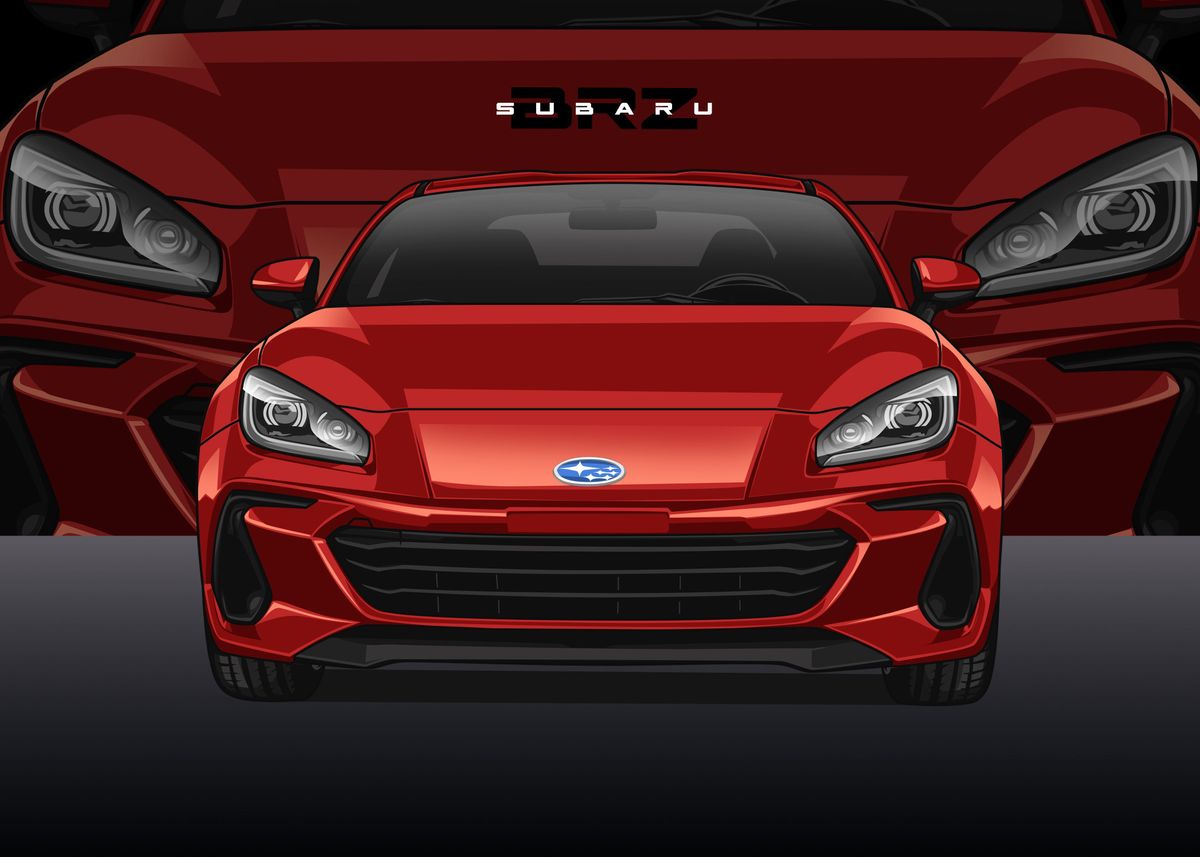 'subaru brz red' Poster by capture art | Displate