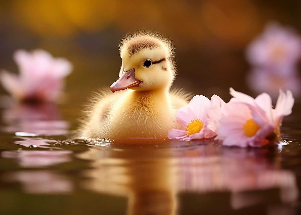 'cute baby duck' Poster, picture, metal print, paint by Kitty Bern ...