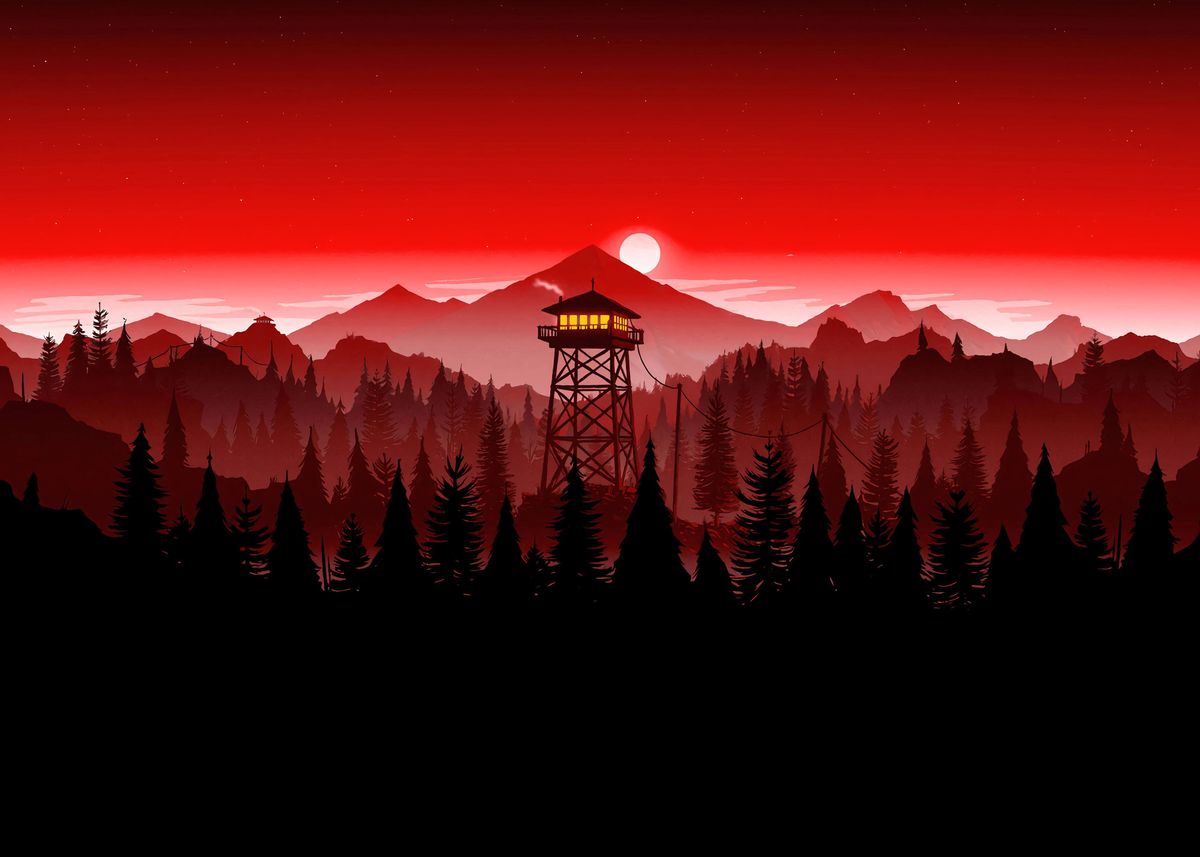 'Firewatch' Poster, picture, metal print, paint by Miss Diana | Displate