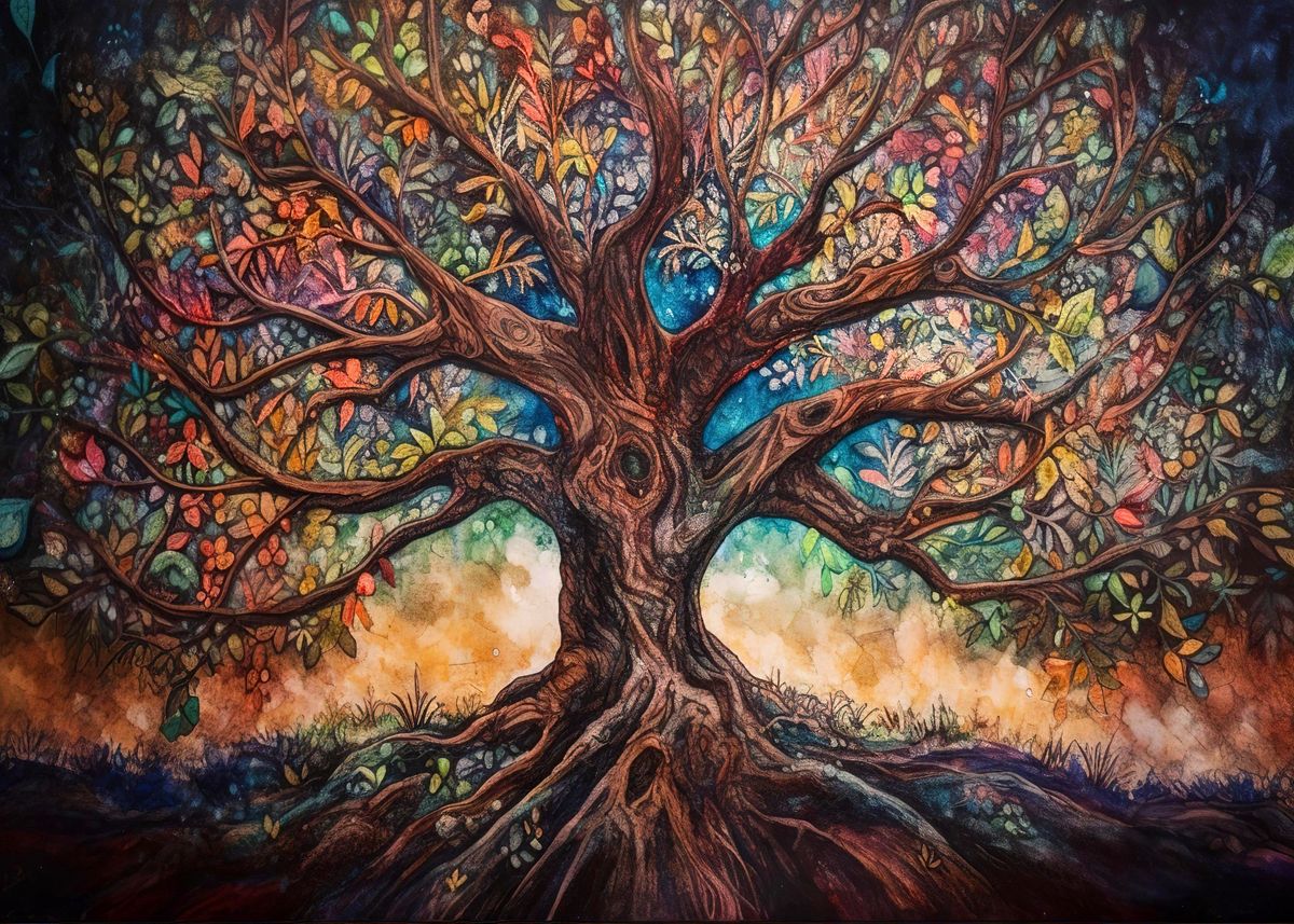 'Tree of Life Nature ' Poster, picture, metal print, paint by Max Ronn ...