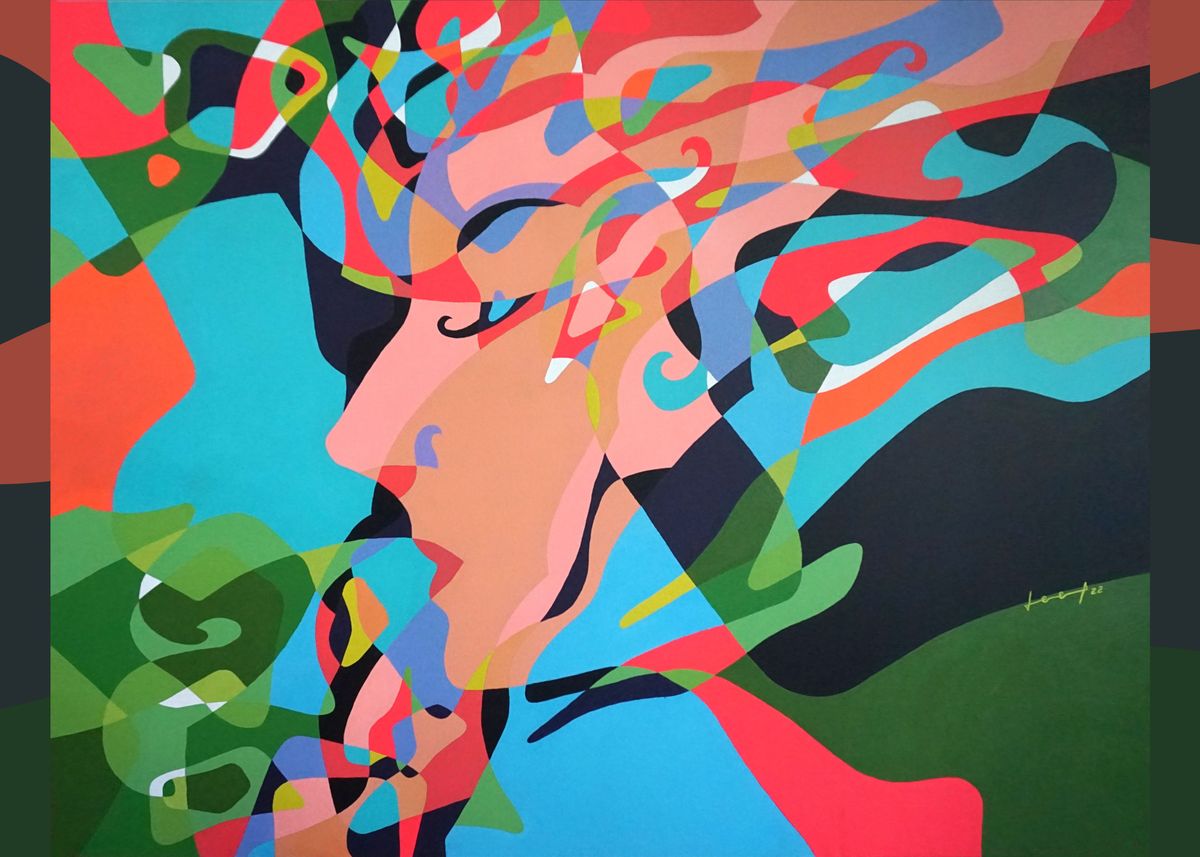 'Side view of har face' Poster, picture, metal print, paint by ...