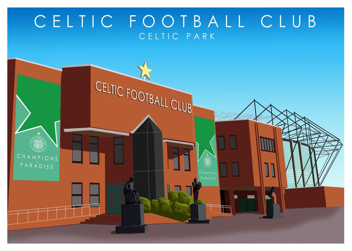 'Celtic Stadium' Poster, picture, metal print, paint by OmegaArt | Displate