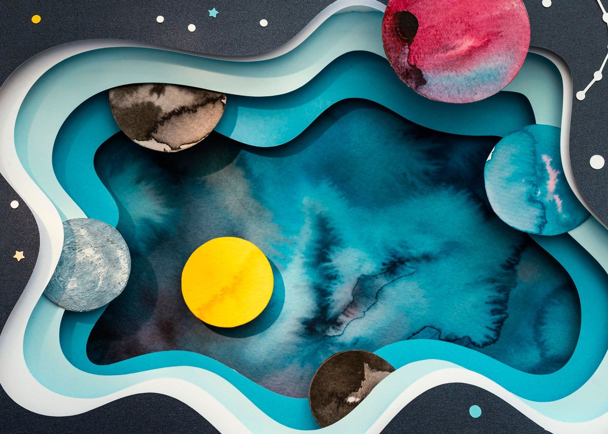 'Creative Paper Planets' Poster by zuheir chit | Displate