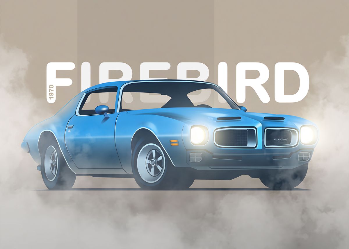 '1970 PONTIAC FIREBIRD' Poster, picture, metal print, paint by Nex ...