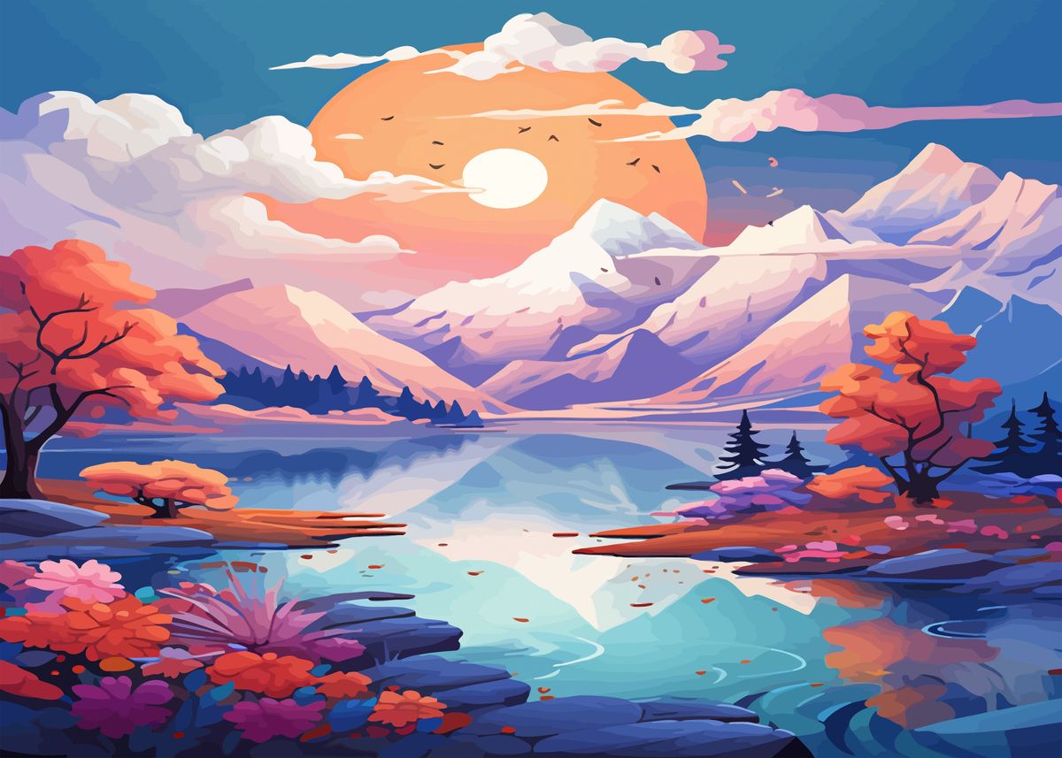 'Aesthetic Nature' Poster, picture, metal print, paint by Jihana Mariam ...