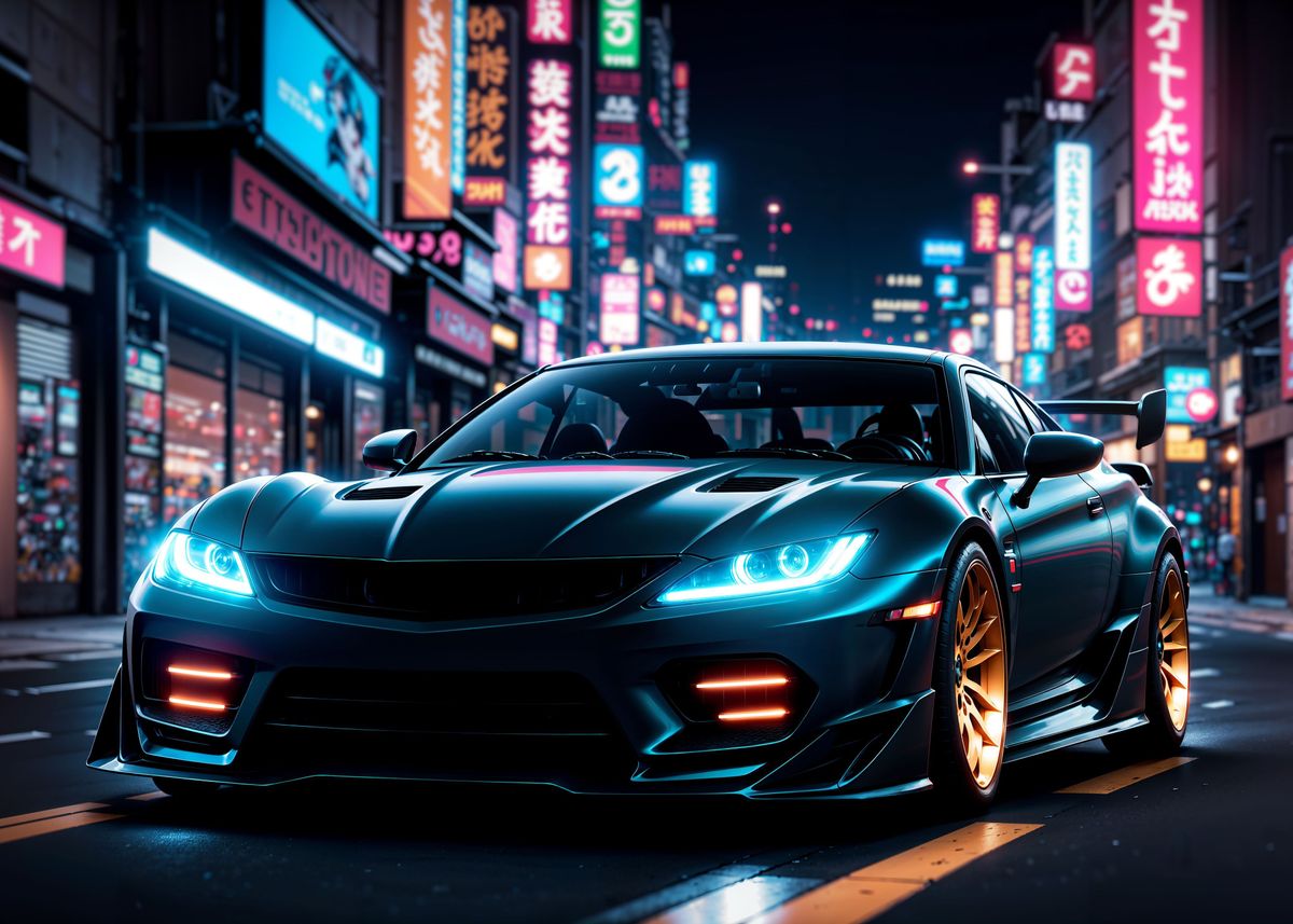 'Tuning Car' Poster, picture, metal print, paint by DervlexArt | Displate