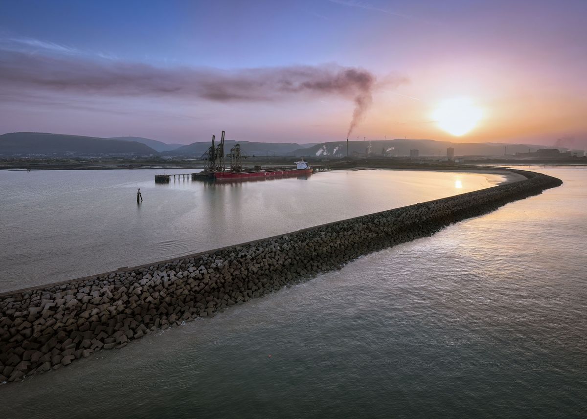 'Ship loading Port Talbot' Poster, picture, metal print, paint by ...