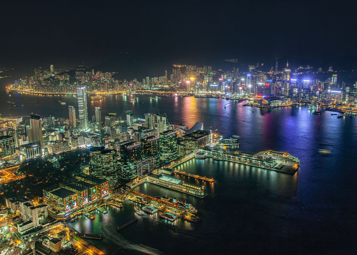 'Victoria Harbour from ICC' Poster, picture, metal print, paint by ...