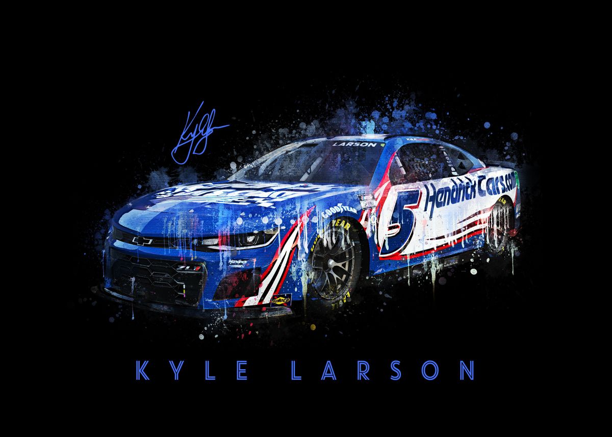 'Kyle Larson' Poster, picture, metal print, paint by ru ke | Displate