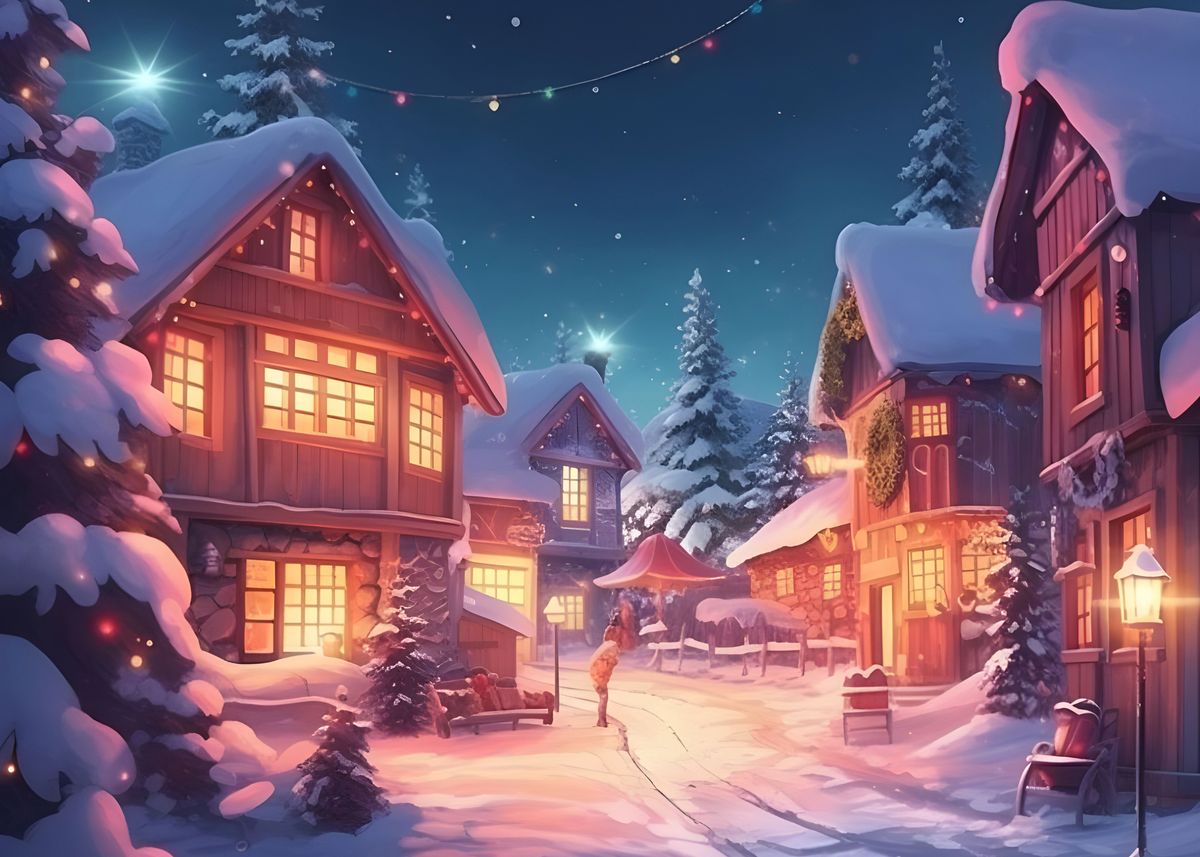 'Christmas Vibes' Poster, picture, metal print, paint by LUNOME | Displate