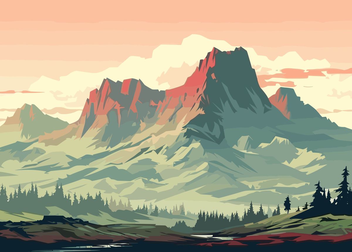 'Landscape Scenery' Poster, picture, metal print, paint by Ray Mason ...