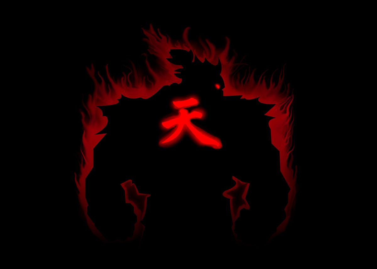 'Akuma Dark Evil Fighter' Poster, picture, metal print, paint by Lilith Mephisto | Displate