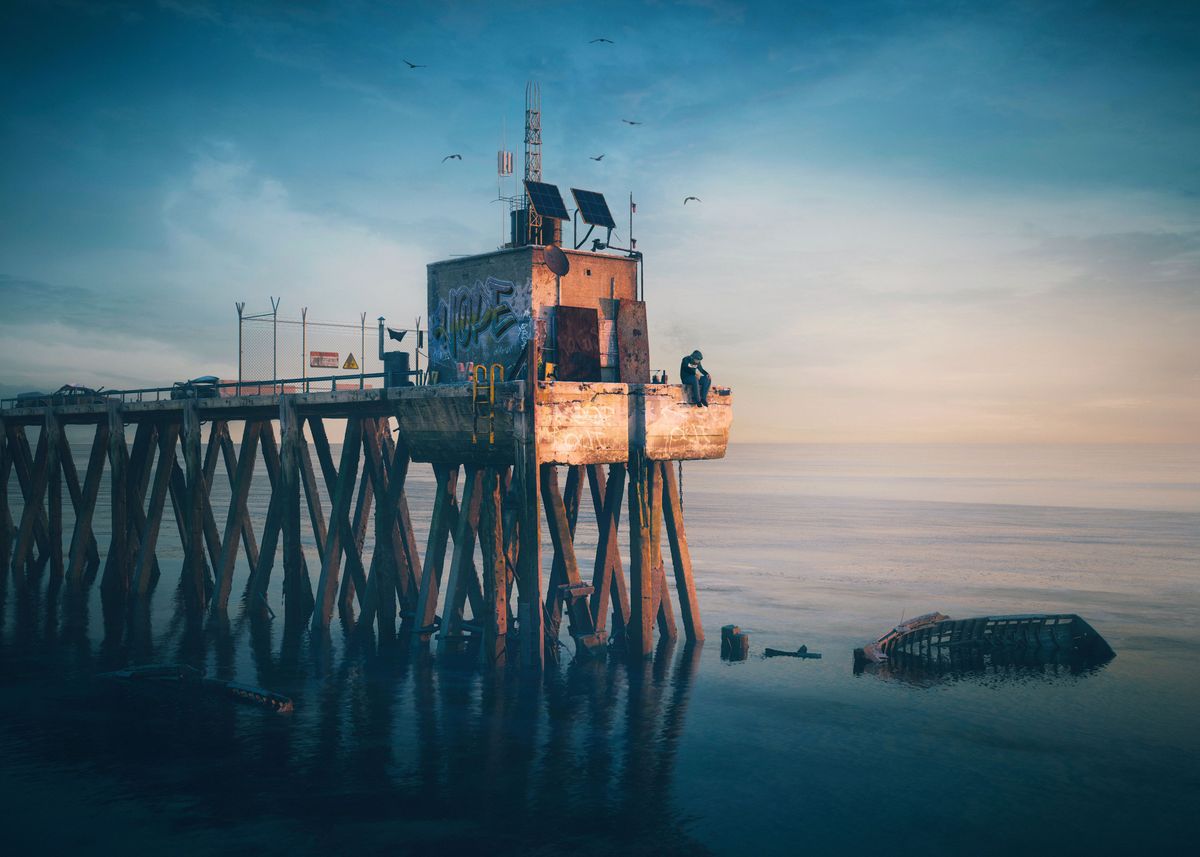 'The Jetty' Poster, picture, metal print, paint by Nico N | Displate