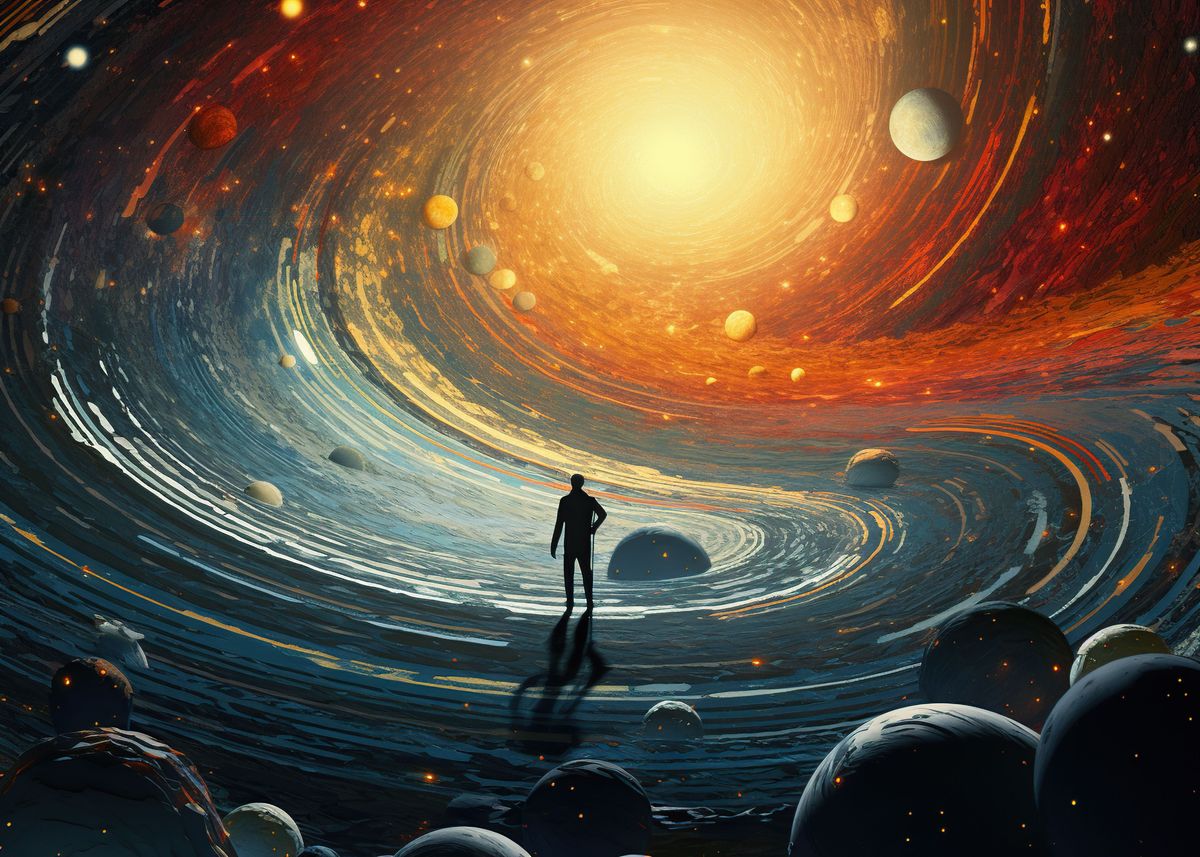 'Humans and the universe' Poster, picture, metal print, paint by Viva ...