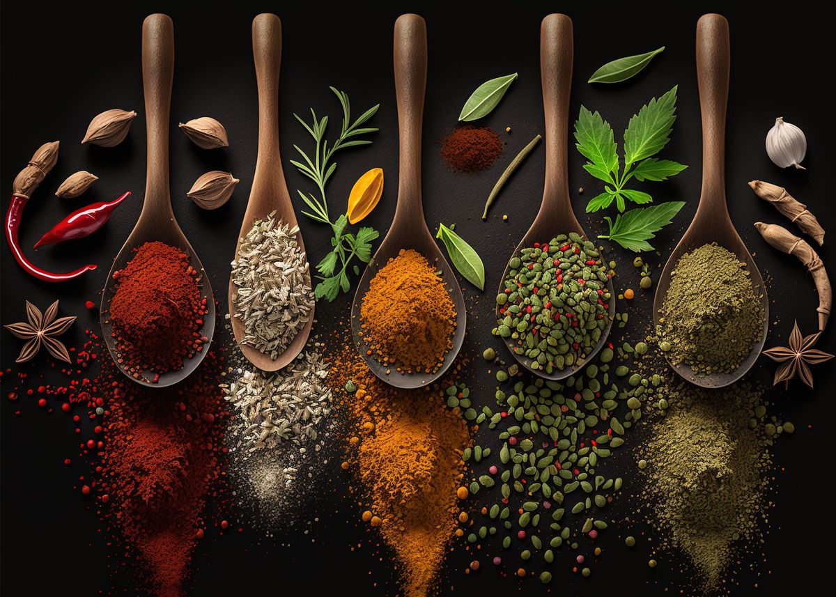 'Herbs and Spices ' Poster, picture, metal print, paint by Chad Walker ...