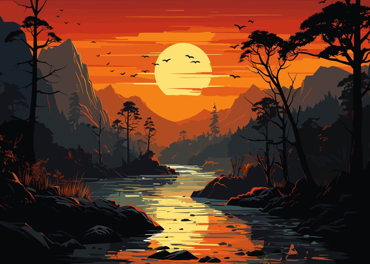 'Landscape Scenery' Poster, picture, metal print, paint by Ray Mason ...