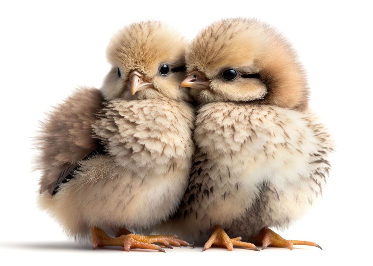 'Two baby chicken' Poster by Volodymyr Burdiak | Displate