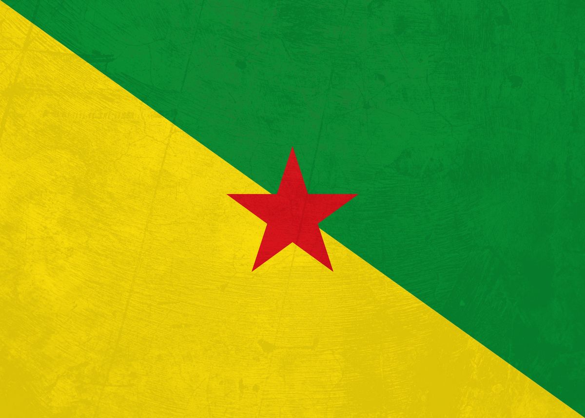 'Flag of French Guiana' Poster by Angelos Zachariou | Displate