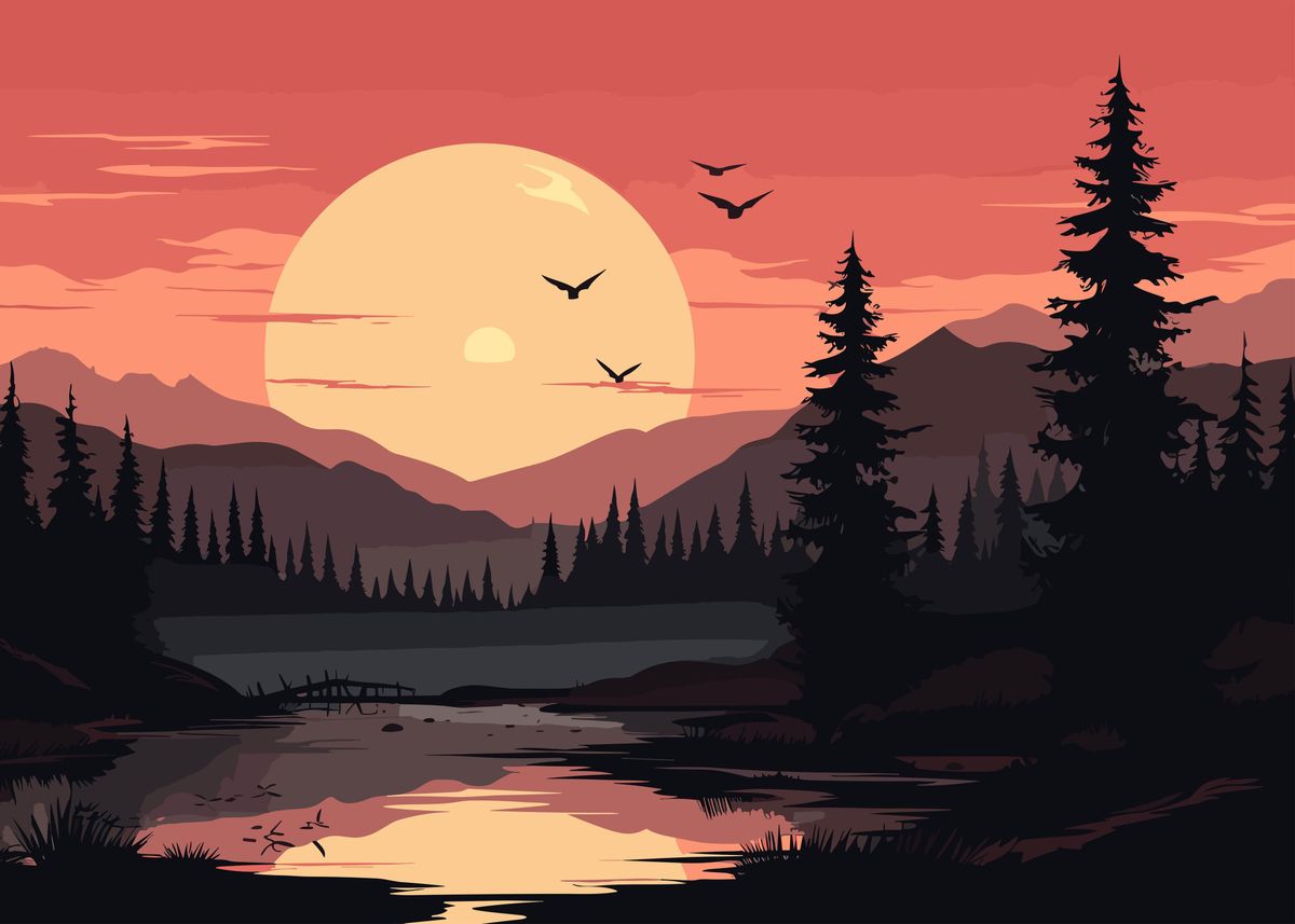 'Landscape Scenery' Poster, picture, metal print, paint by Ray Mason ...