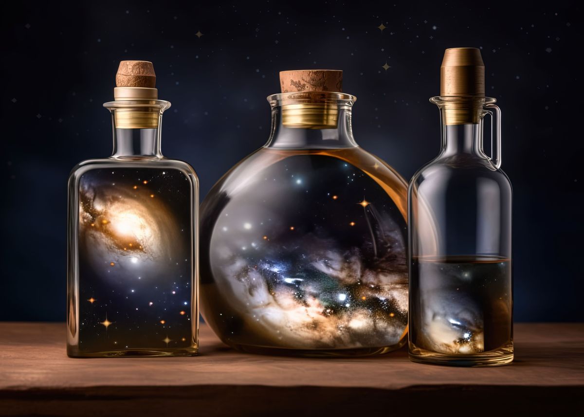 'Magic in Glass Bottles' Poster, picture, metal print, paint by ...