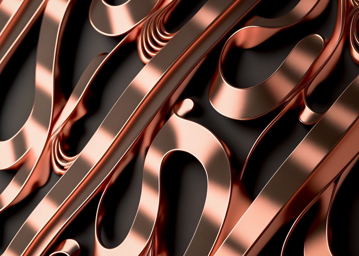 'abstract copper' Poster, picture, metal print, paint by Fast Elevator ...