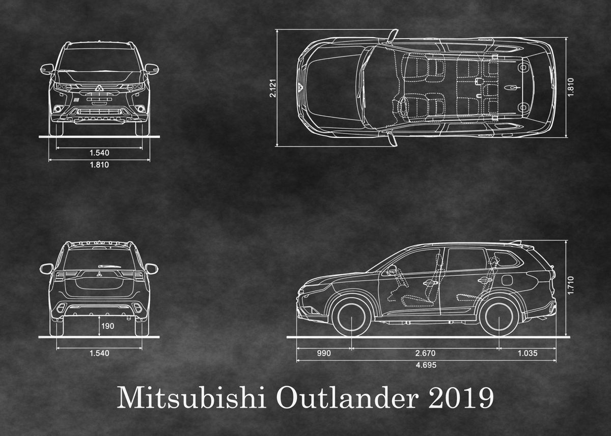 'Mitsubishi Outlander 2019 ' Poster, picture, metal print, paint by Eng ...