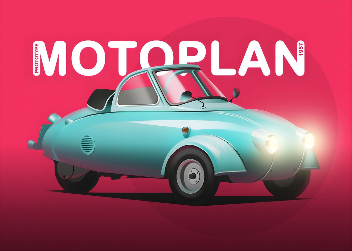 '1957 JURISCH MOTOPLAN' Poster, picture, metal print, paint by Nex Project | Displate