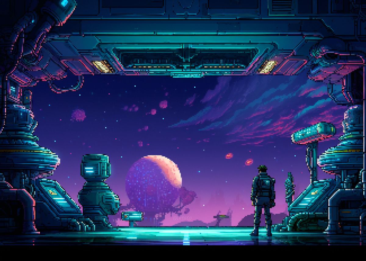 'Pixel Game Background' Poster, picture, metal print, paint by LVTFCO ...