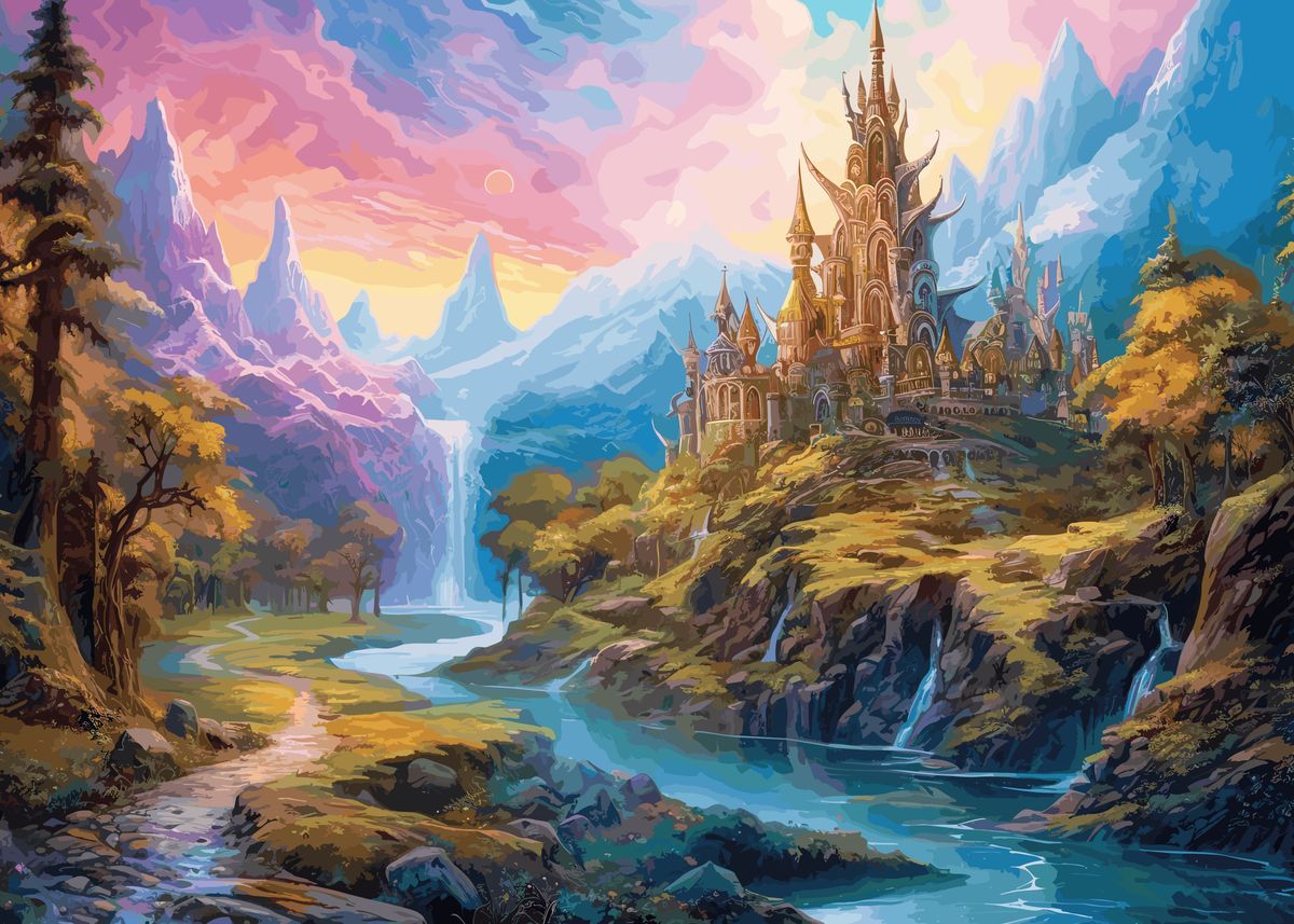 'Fairytale Castle' Poster, picture, metal print, paint by Violet ...