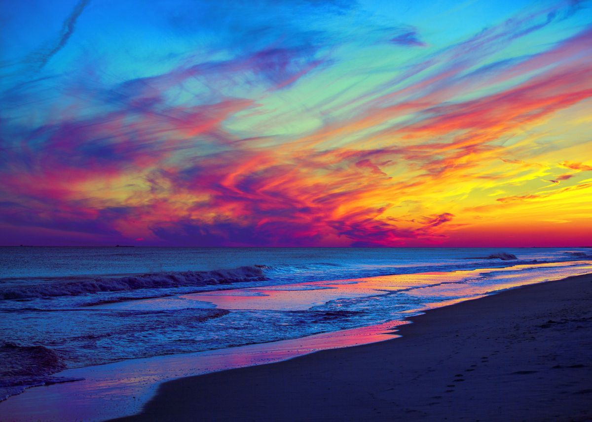 'Azure Twilight' Poster, picture, metal print, paint by Visions of Elvedon | Displate