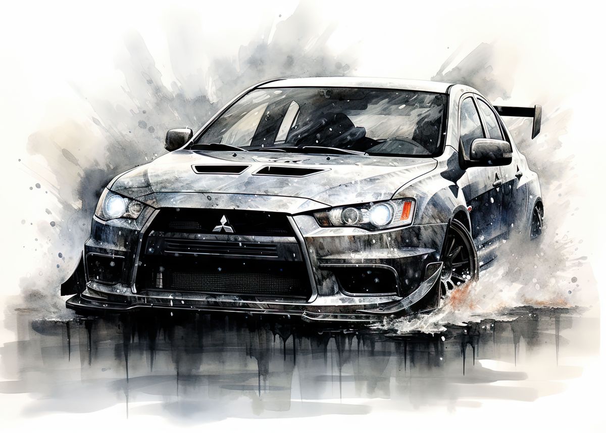 'Mitsubishi Lancer Evo' Poster, picture, metal print, paint by Jerhus ...
