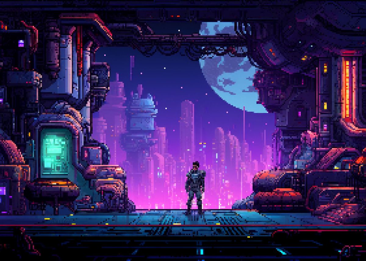 'Synth Game Pixel Art' Poster, picture, metal print, paint by LVTFCO ...