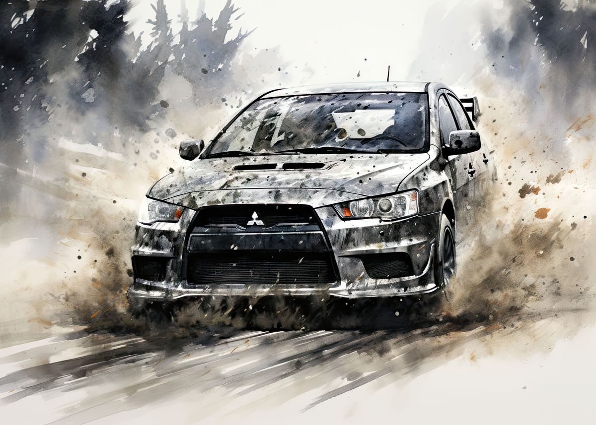 'Mitsubishi Lancer Evo' Poster, picture, metal print, paint by Jerhus ...