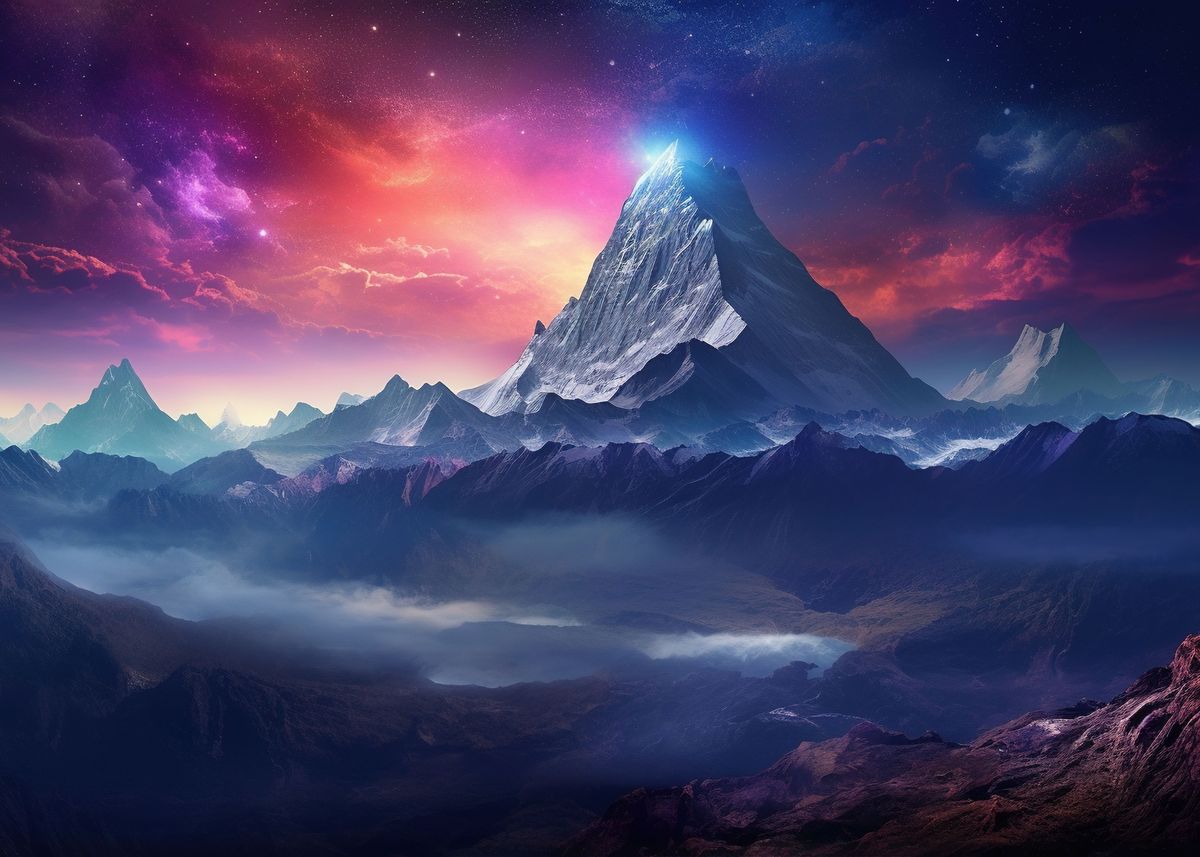 'Nebula Nightfall' Poster, picture, metal print, paint by Senja ...