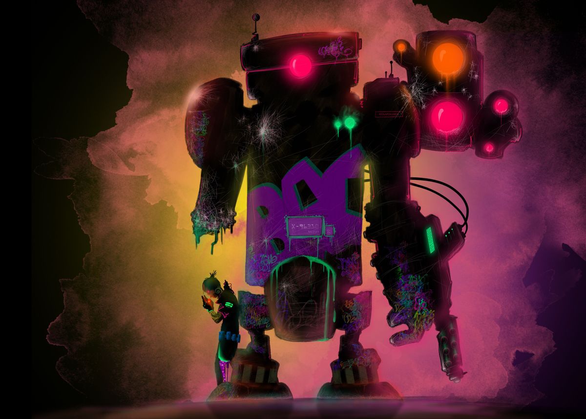 'Old mecha' Poster by Mayolle Thibaut | Displate