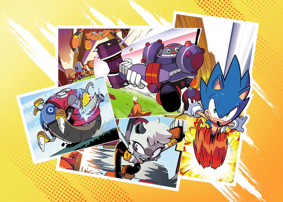 'Sonic and Robots' Poster, picture, metal print, paint by Sonic the ...
