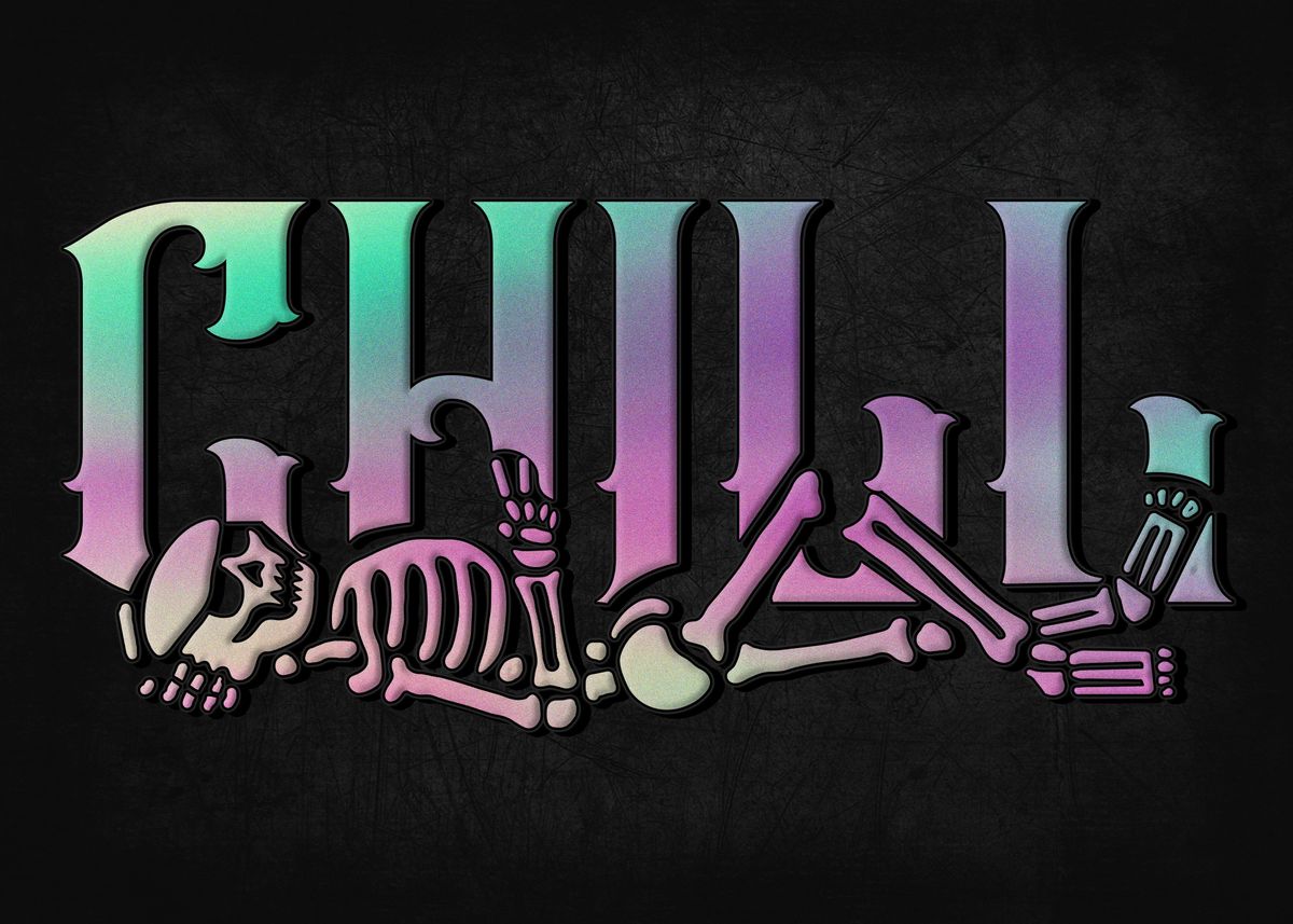 'Chill Skeleton' Poster, picture, metal print, paint by Chase Buckler ...