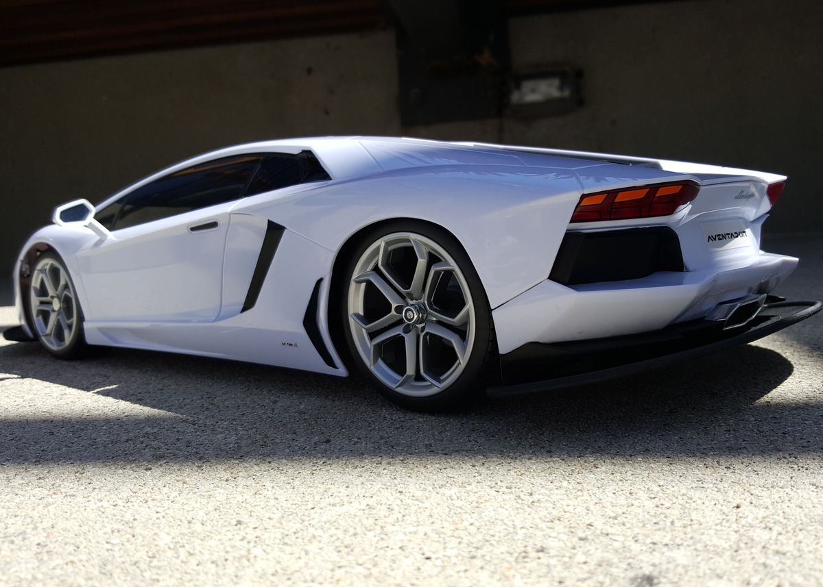 'White Ferrari' Poster, picture, metal print, paint by Sam Brady | Displate