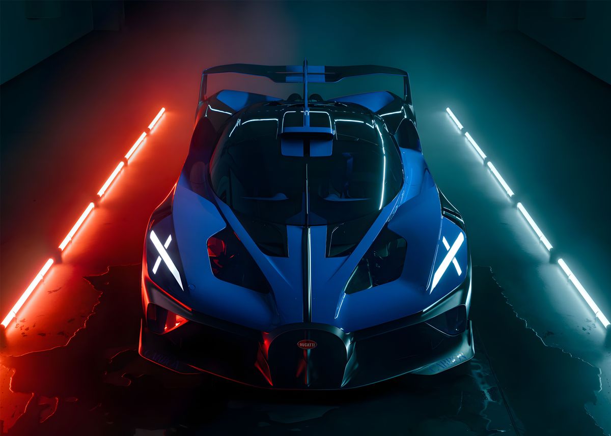 'BUGATTI BOLIDE FRONT' Poster, picture, metal print, paint by Nex ...