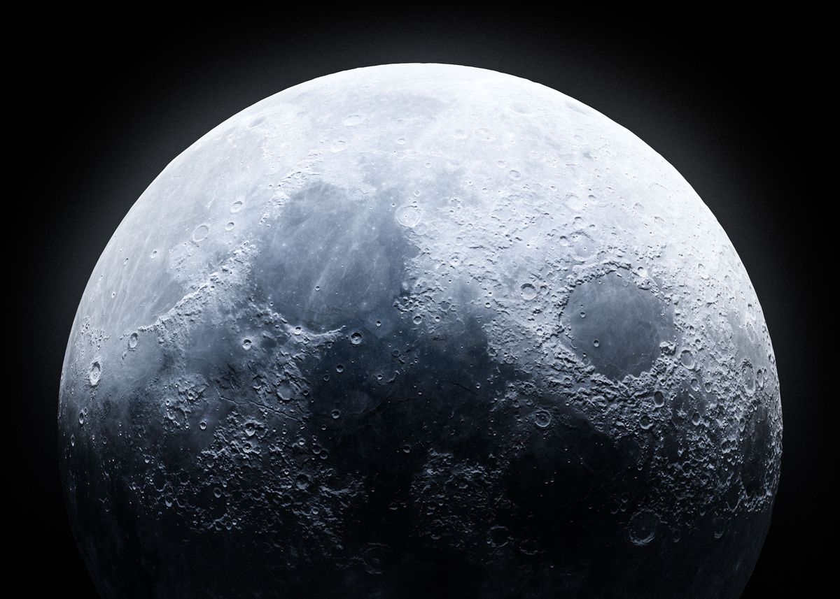 'Moon' Poster, picture, metal print, paint by Elipscease | Displate