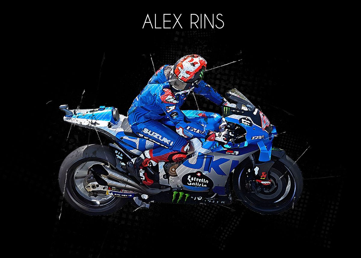 'Rider Alex Rins Poster' Poster, picture, metal print, paint by Benny ...
