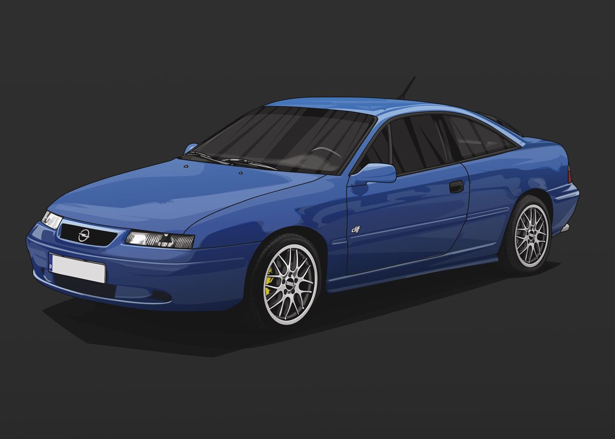 'Opel Calibra Turbo Black' Poster, picture, metal print, paint by ...