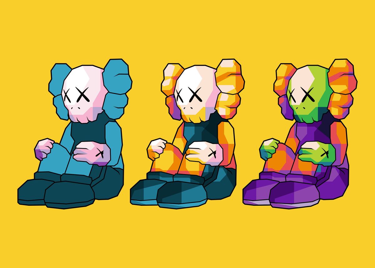 'Kaws Fashion' Poster, picture, metal print, paint by Doublede Design ...