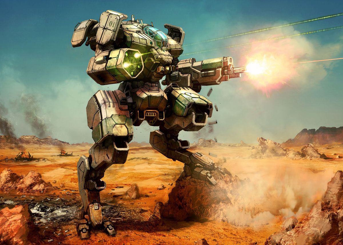 'mechwarrior' Poster, picture, metal print, paint by Hokki Art | Displate